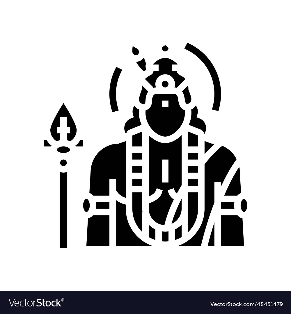 Kartikeya god indian glyph icon Royalty Free Vector Image Kartikeya god indian glyph icon Royalty Free Vector Image