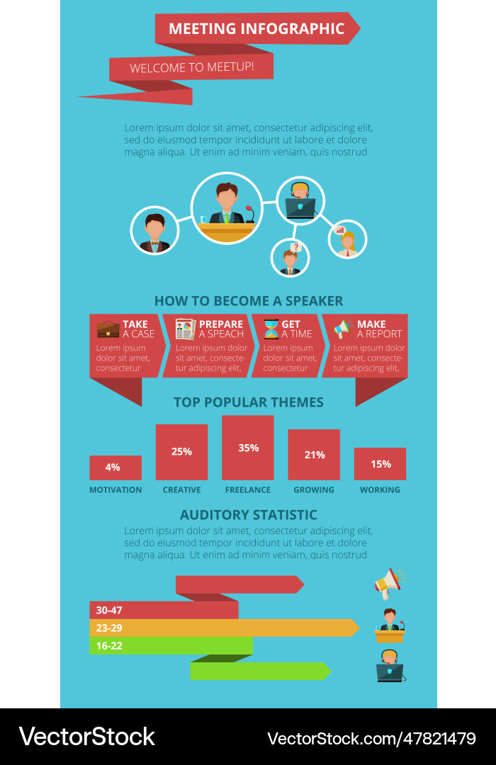 Meeting infographics set Royalty Free Vector Image