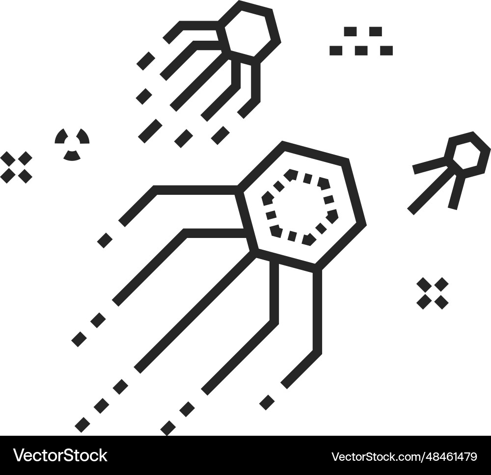 Nano robots linear icon future science tech Vector Image