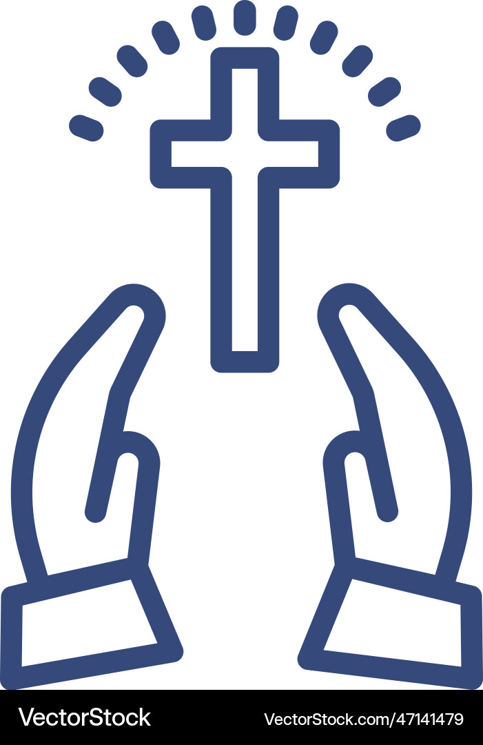 Pray icon thin line pray icon from happy easter Vector Image