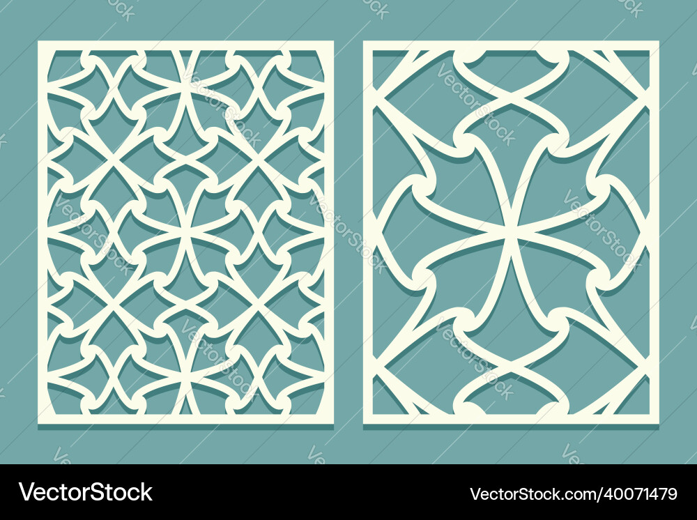 Set of laser cut template panels die Royalty Free Vector