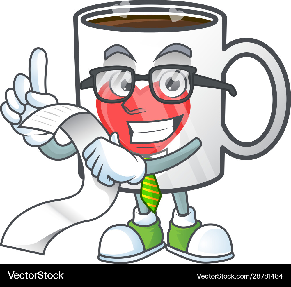 A funny cartoon character cup coffee love Vector Image