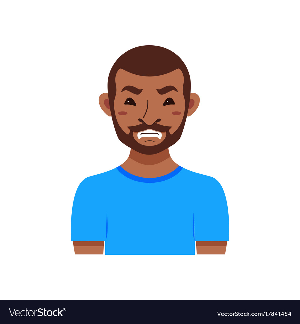 American African Men Facial Expression Royalty Free Vector