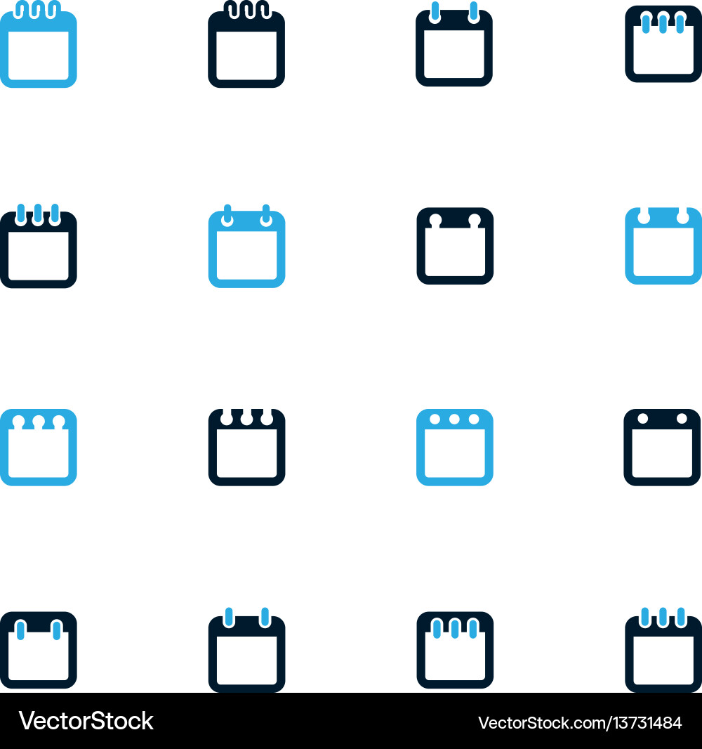 Calendar icons set Royalty Free Vector Image - VectorStock