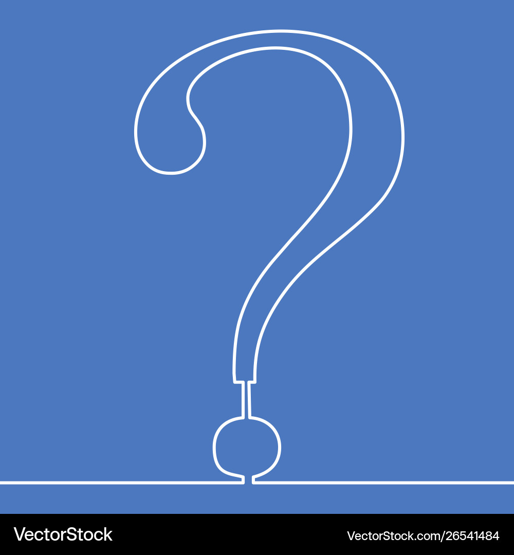 Continuous one line question mark drawn concept Vector Image