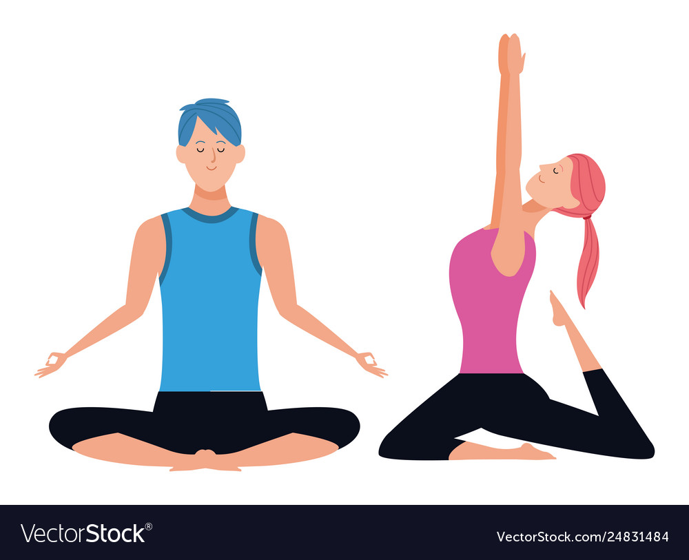 Couple yoga poses Royalty Free Vector Image - VectorStock Couple yoga poses Royalty Free Vector Image - VectorStock
