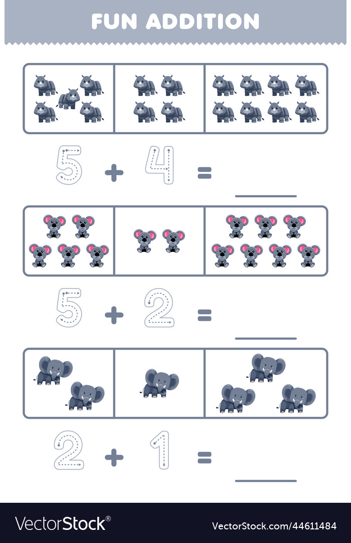 Education game for children fun addition Vector Image