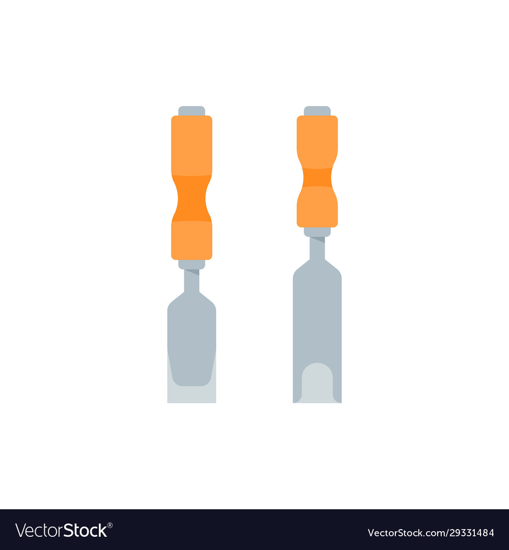 Flat a chisel Royalty Free Vector Image - VectorStock