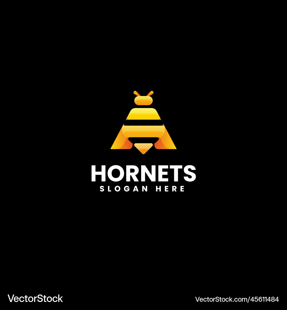 Logo hornet gradient colorful style Royalty Free Vector