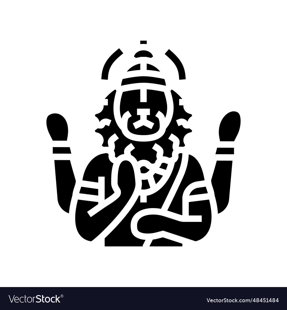 Narasimha god indian glyph icon Royalty Free Vector Image Narasimha god indian glyph icon Royalty Free Vector Image
