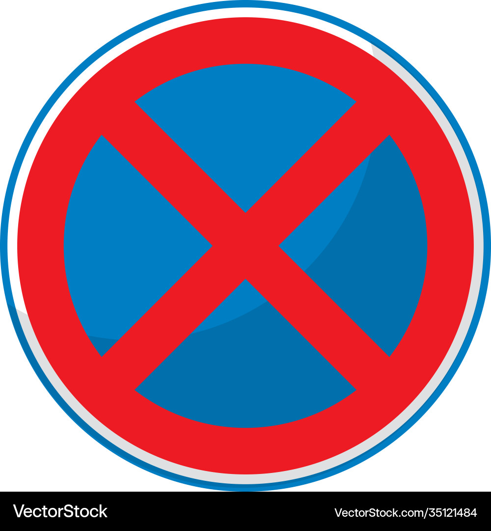 No stopping sign isolated on white background Vector Image