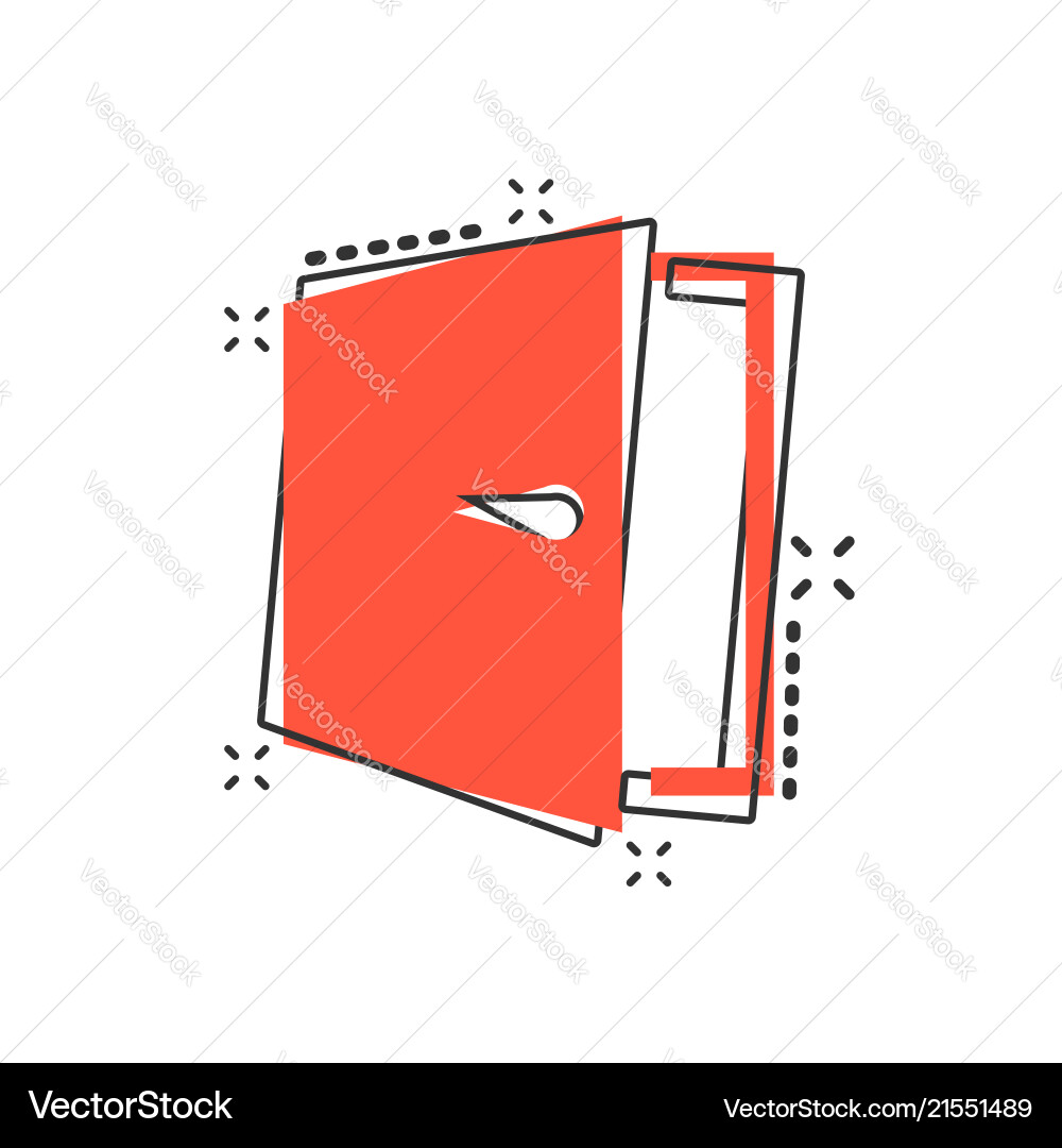 Cartoon door icon in comic style exit sign Vector Image