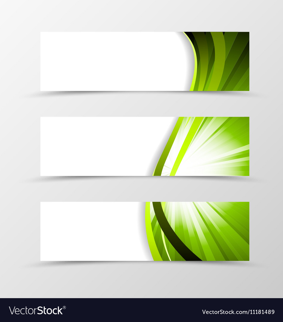 Set of header banner dynamic wave design Vector Image