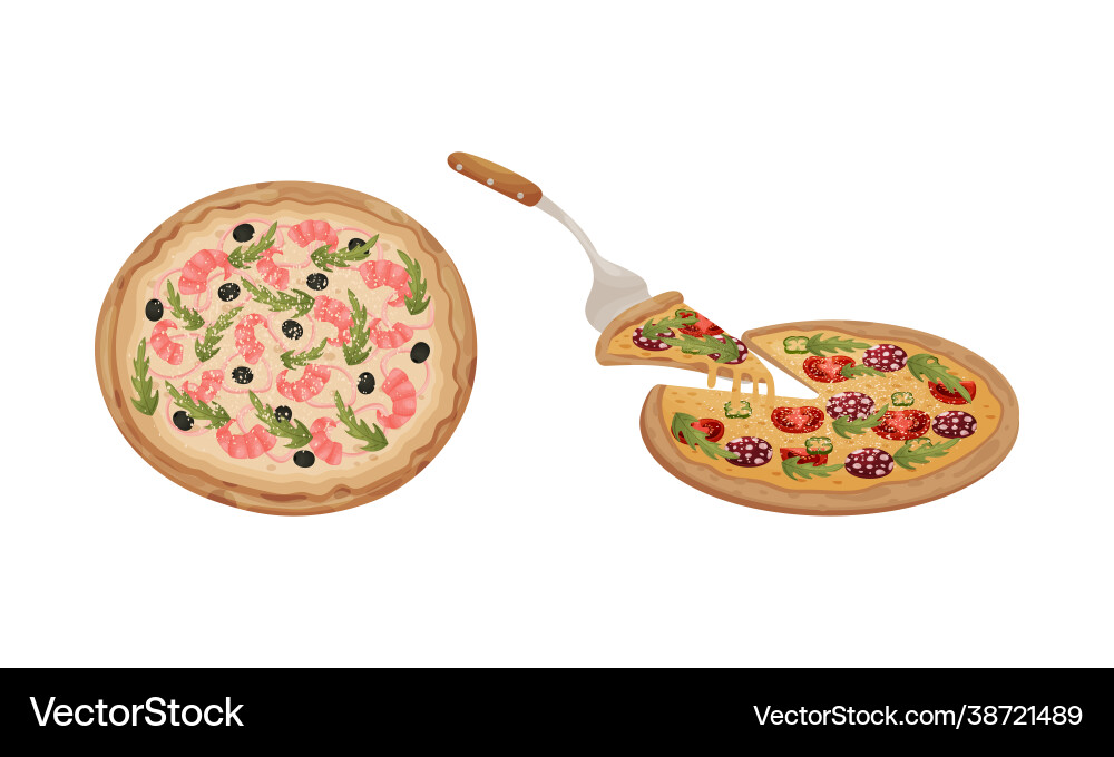 Traditional italian pizza round shape Royalty Free Vector