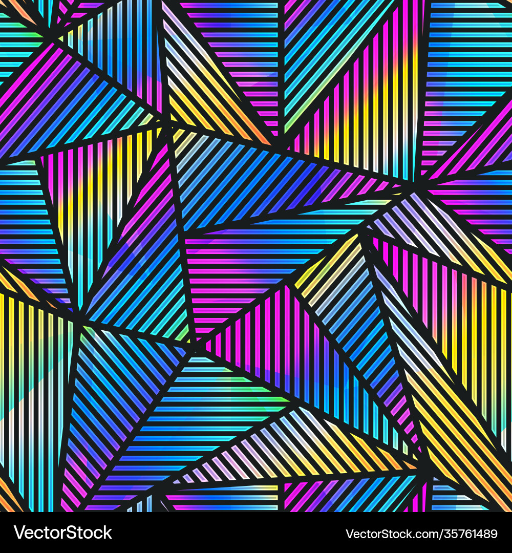 Triangle neon geometric seamless pattern Vector Image