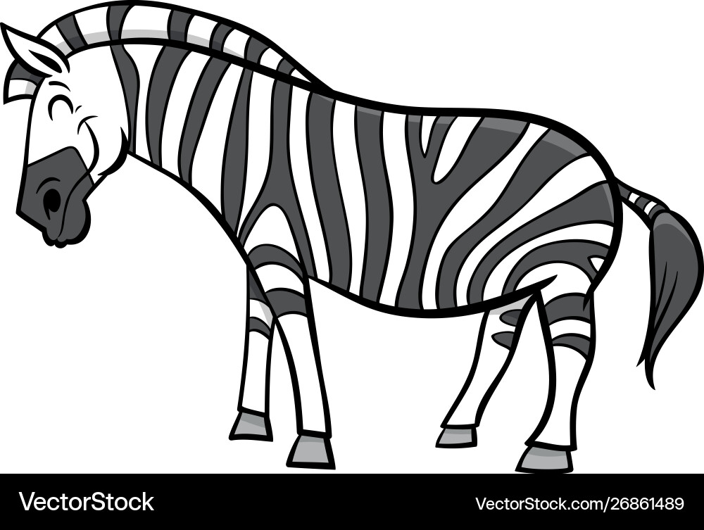 Zebra cartoon animal character Royalty Free Vector Image