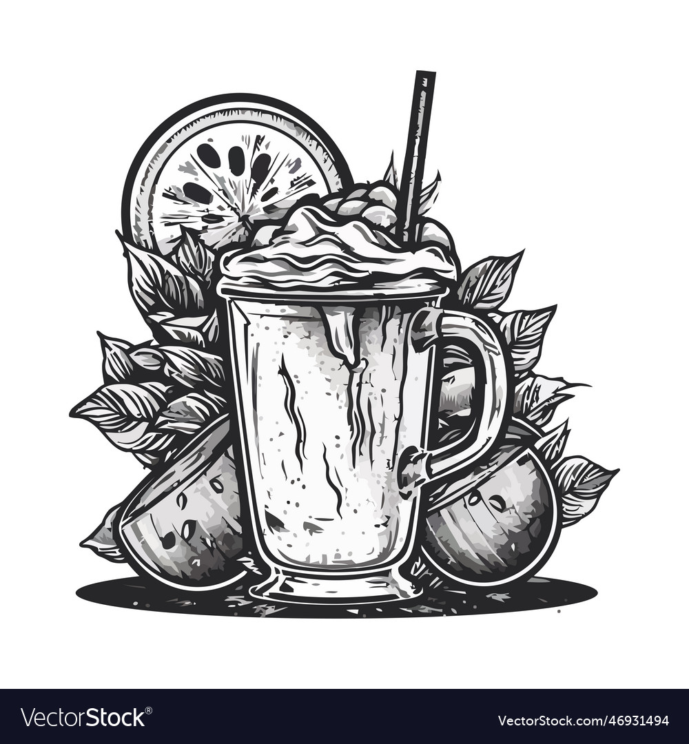 Fresh Fruit Cocktail A Gourmet Summer Refreshment Vector Image
