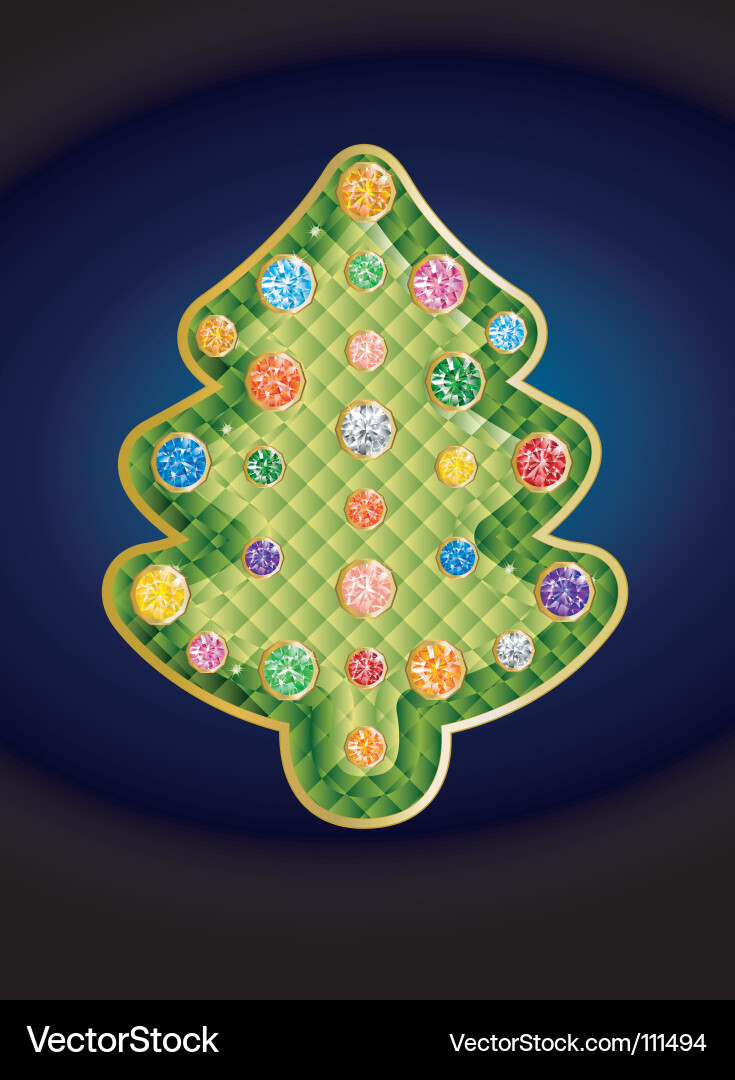 Gemstone Christmas tree Royalty Free Vector Image