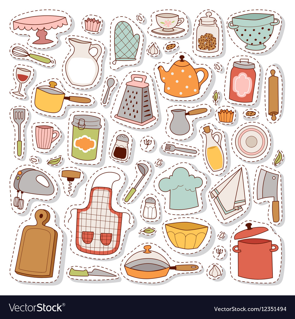 Kitchen set icon Royalty Free Vector Image - VectorStock