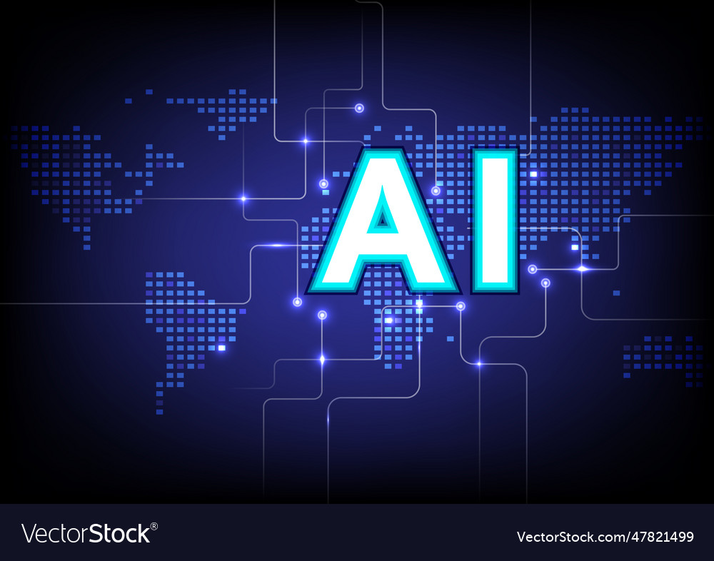 Artificial intelligence computer database Vector Image