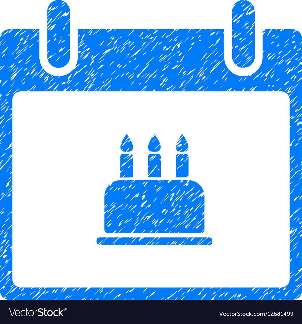 Birthday Cake Calendar Day Grainy Texture Icon Vector Image Birthday Cake Calendar Day Grainy Texture Icon Vector Image