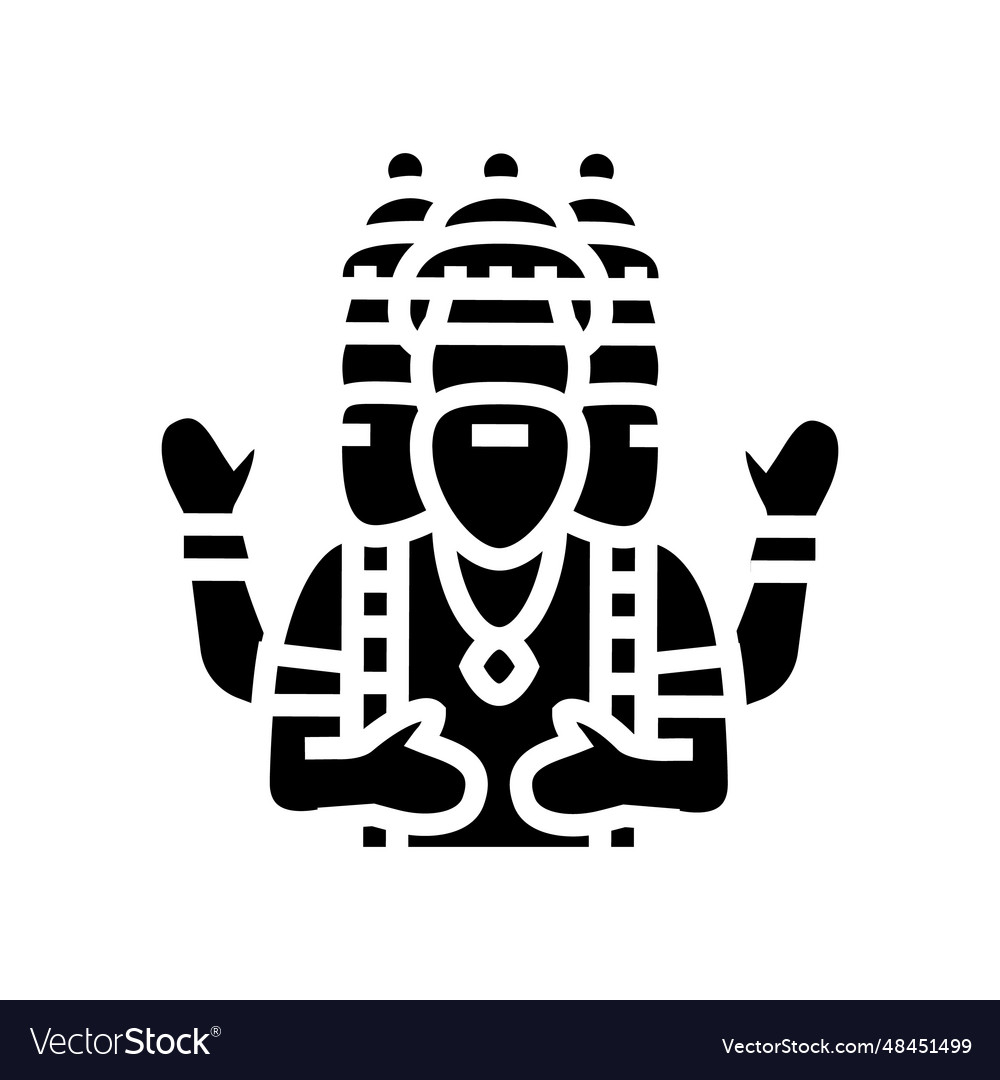 Brahma god indian glyph icon Royalty Free Vector Image Brahma god indian glyph icon Royalty Free Vector Image