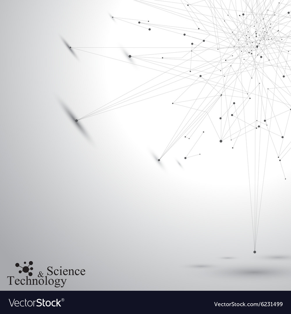 Geometric Abstract Form With Connected Lines And Vector Image