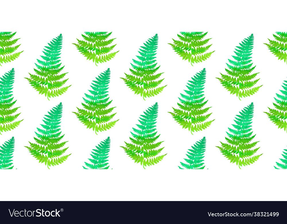 Seamless pattern watercolor ferns Royalty Free Vector Image