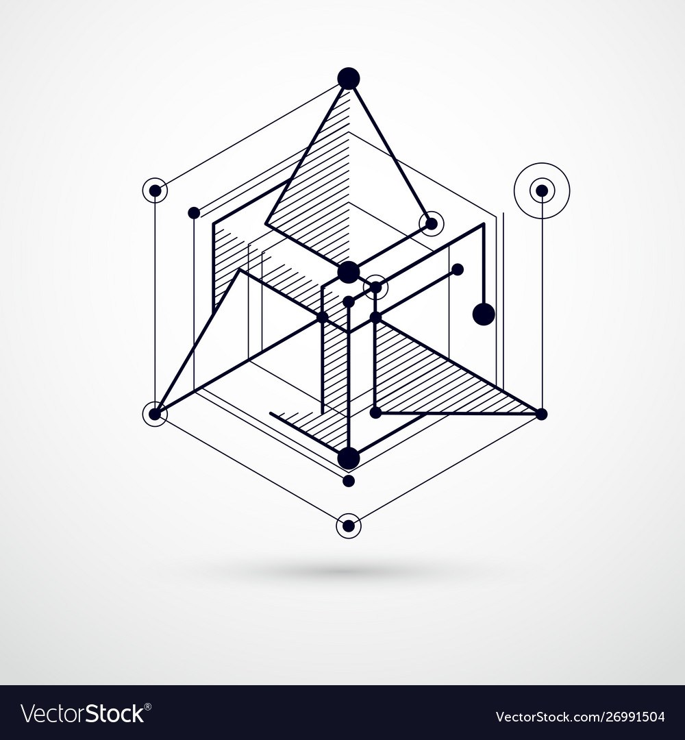 Abstract Geometric 3d Cube Pattern And Black Vector Image