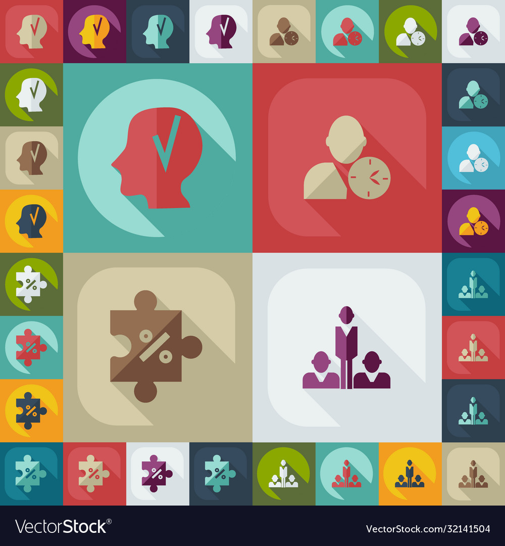 Assembly in flat style icons theme business Vector Image