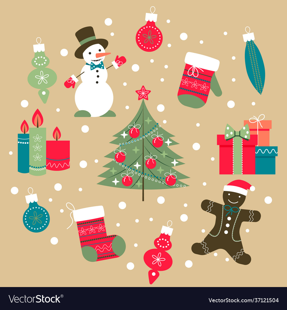 Christmas set Royalty Free Vector Image - VectorStock