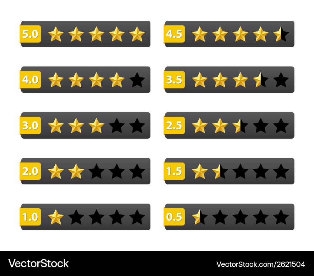 Rating stars buttons Royalty Free Vector Image