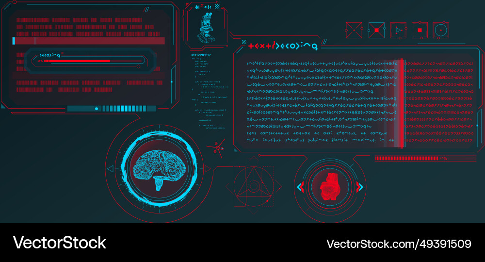 Exploration interface by sci-fi infographics Vector Image
