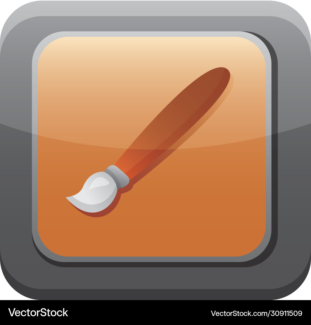 Paint brush app button menu isolated icon Vector Image