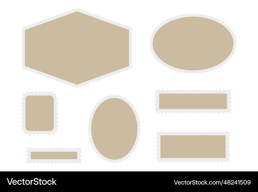 Postage stamp frames set blank vintage Royalty Free Vector