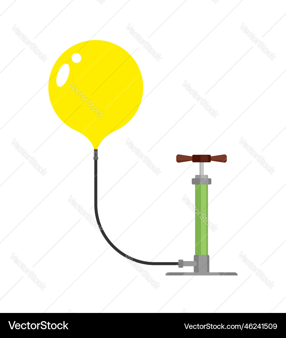 Pump inflatable ball hand air balloon Royalty Free Vector