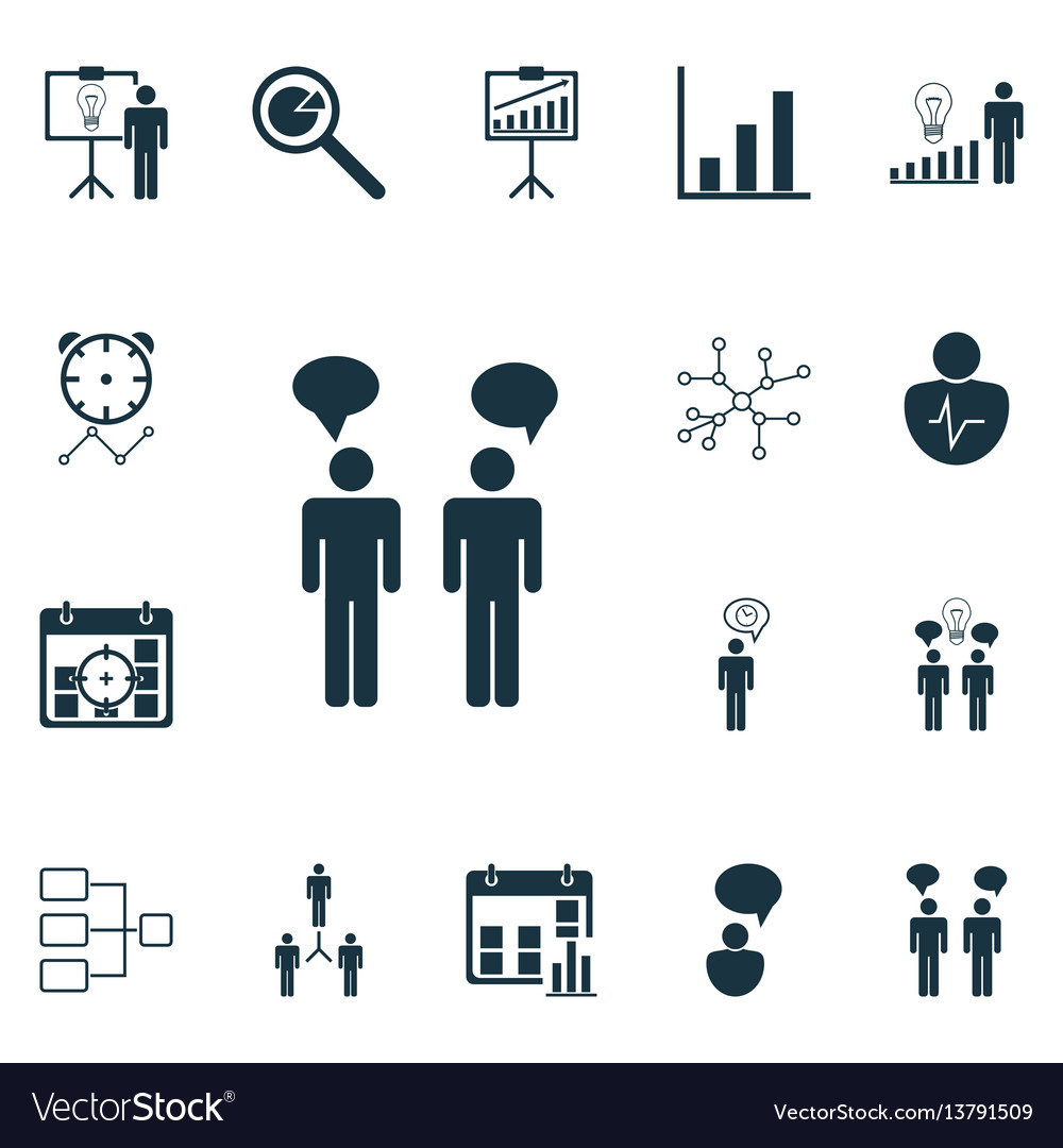 Set of 16 executive icons includes decision Vector Image
