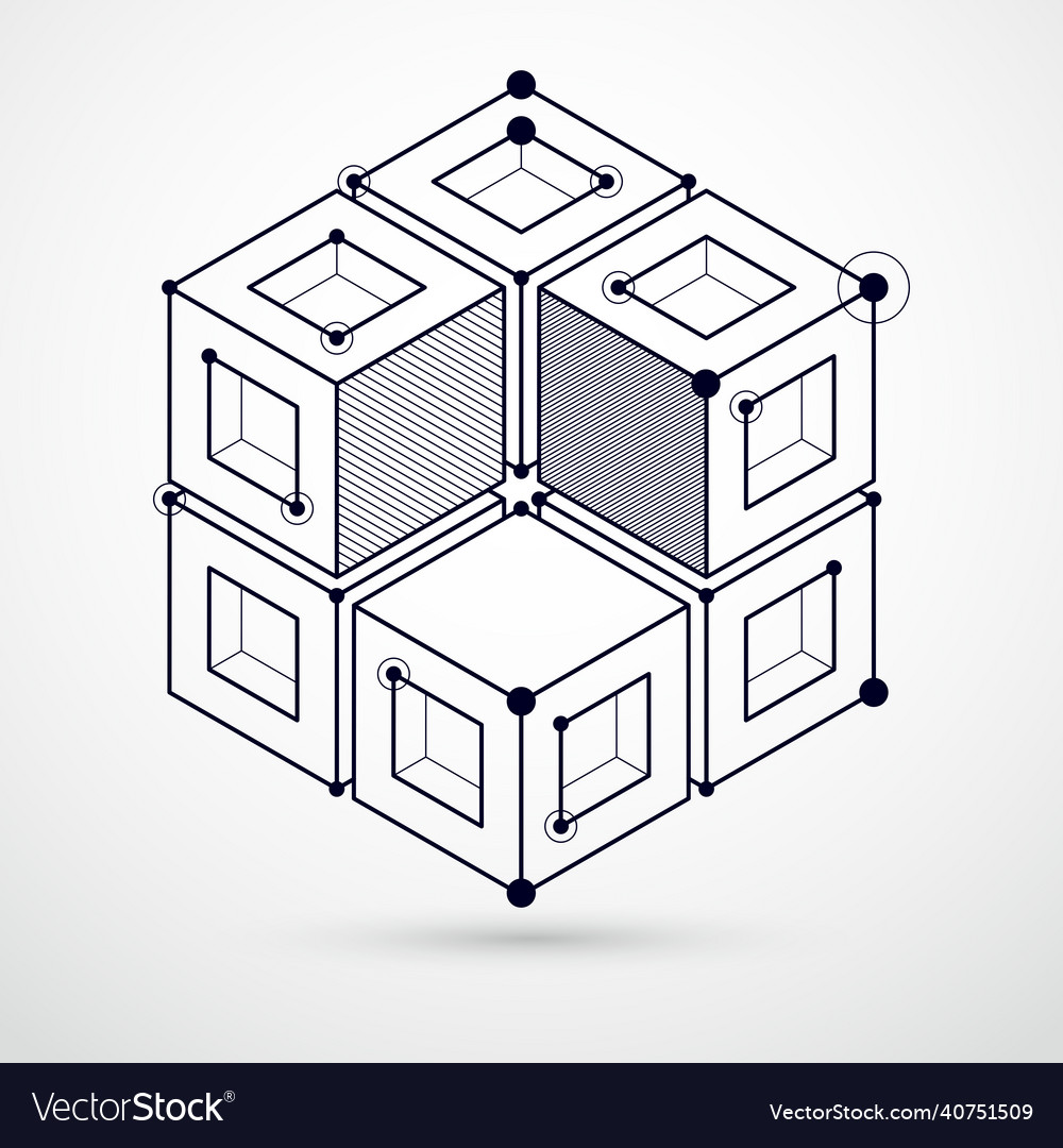 Trendy geometric pattern textured abstract cube Vector Image