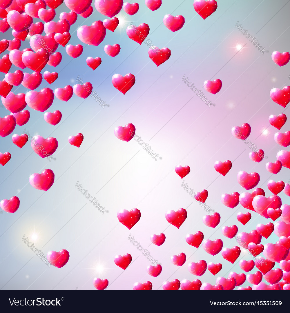 Valentines day background with scattered gem Vector Image Valentines day background with scattered gem Vector Image