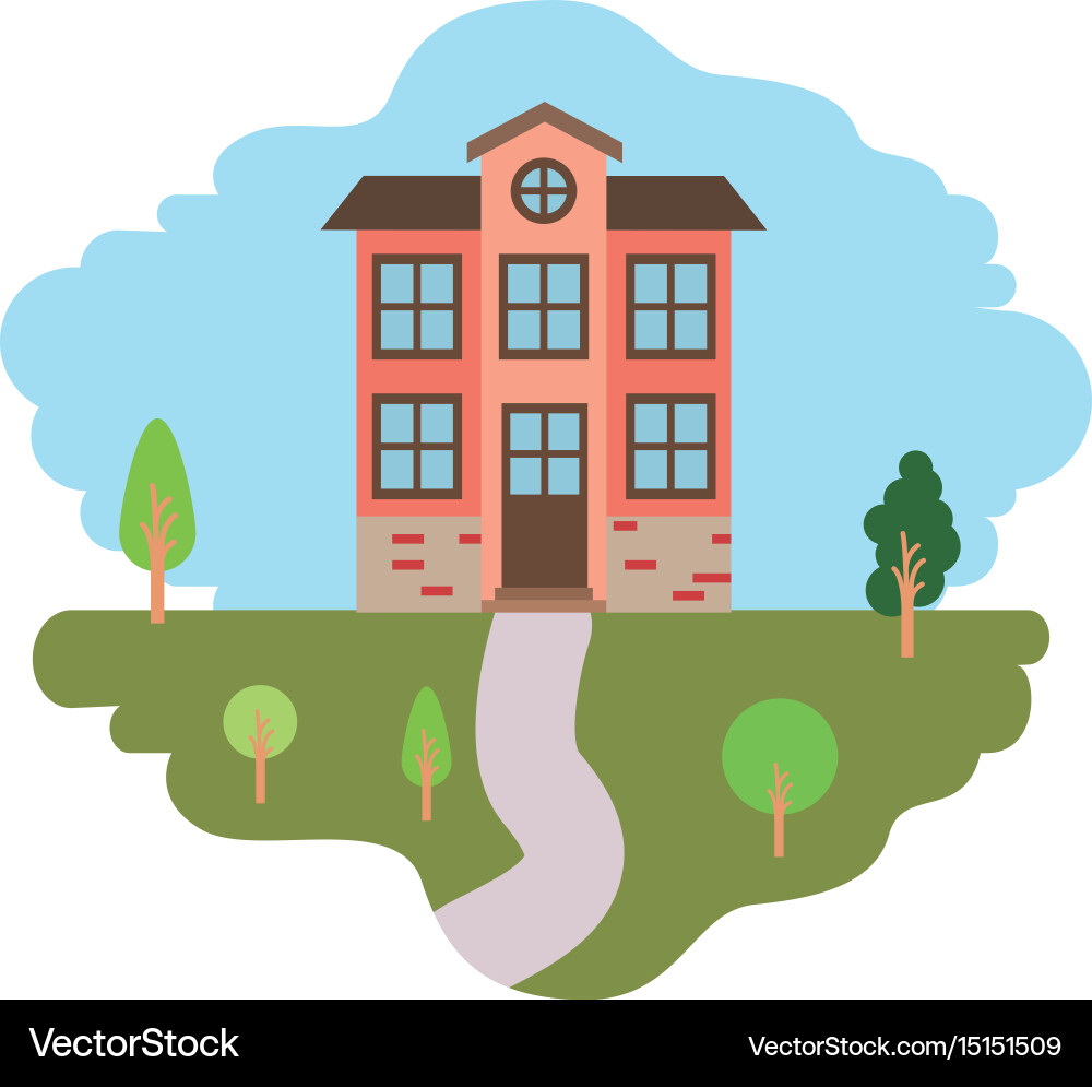 White background with colorful scene natural Vector Image