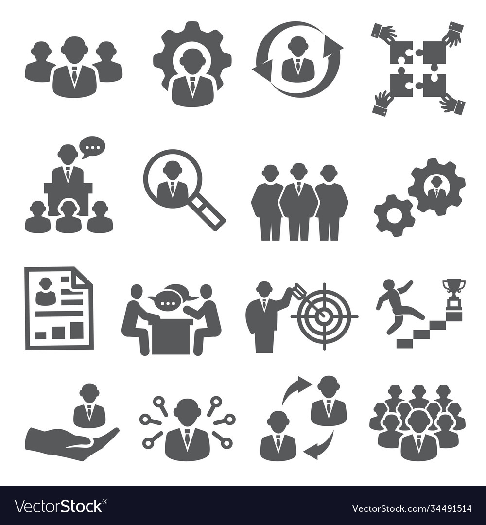 Employee icons business and management Royalty Free Vector