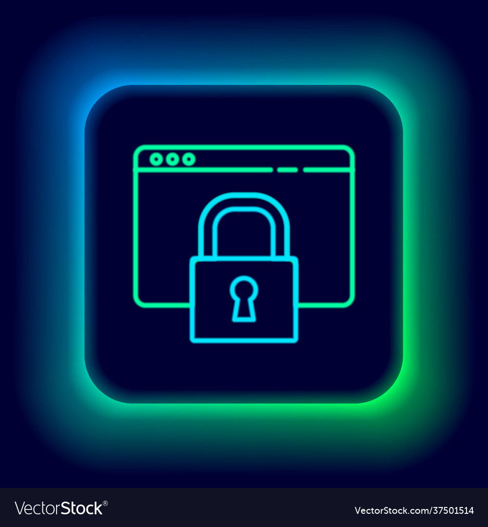 Glowing neon line secure your site with https ssl Vector Image