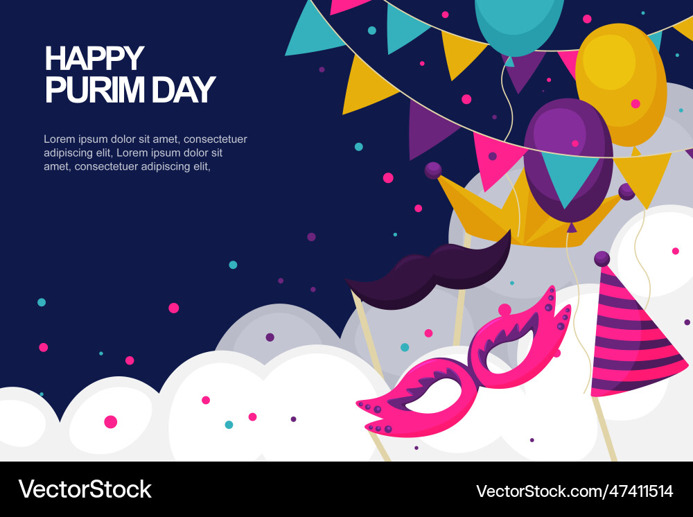 Happy purim day background Royalty Free Vector Image