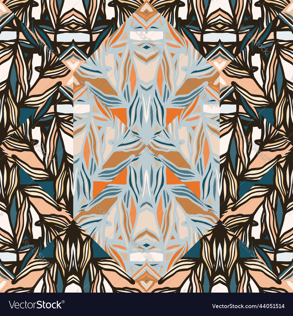 Kaleidoscope mosaic seamless pattern abstract Vector Image