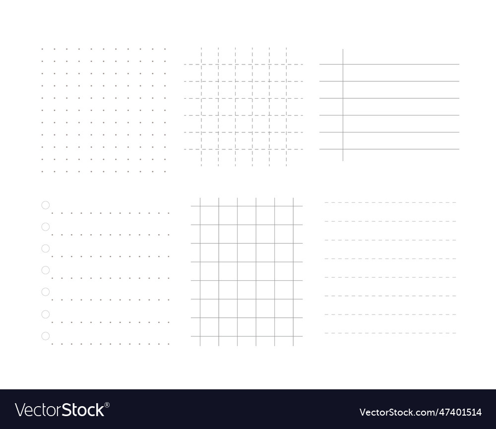 Set of planner notebook grids to do list paper Vector Image