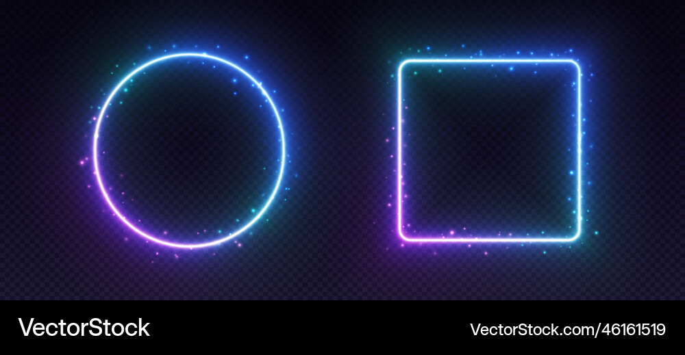 Gradient neon frames glowing borders with smoke Vector Image