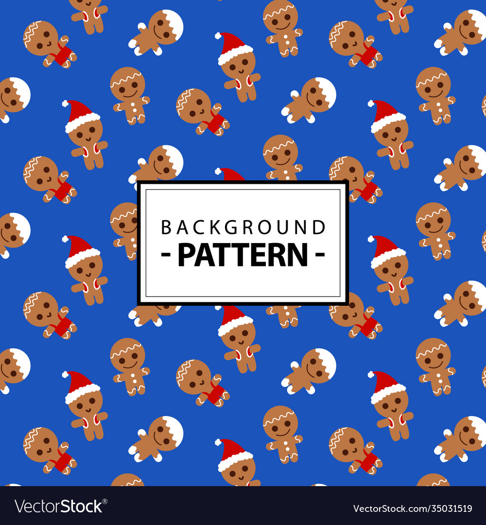 Pattern christmas gingerbread Royalty Free Vector Image