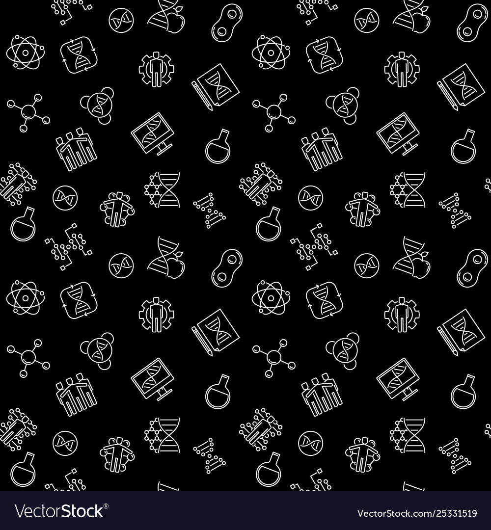 Science and cloning seamless pattern Royalty Free Vector