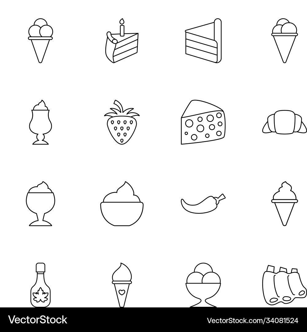 16 tasty icons Royalty Free Vector Image - VectorStock