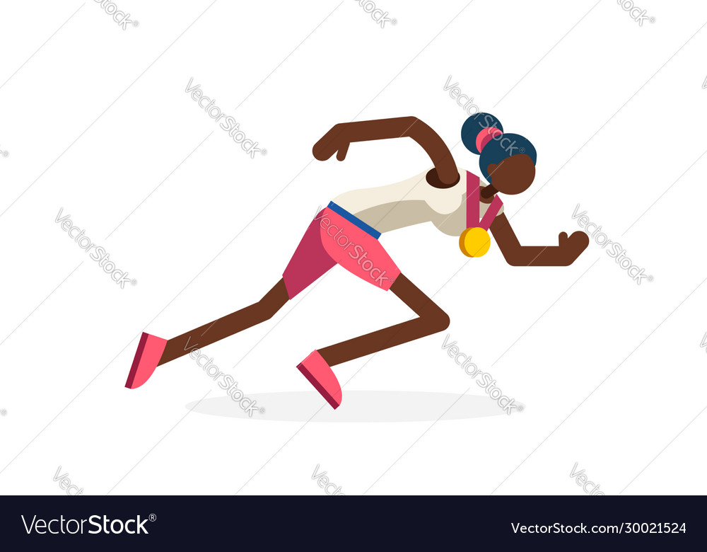 Female runner black running athlete Royalty Free Vector